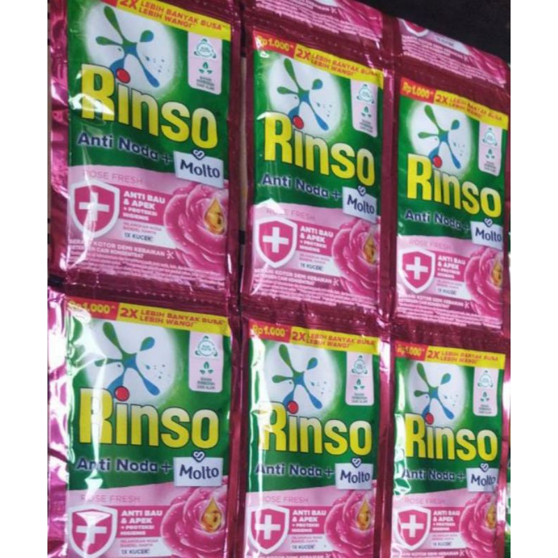 Jual PROMO RINSO MOLTO CAIR PINK RENTENG 1000 / 38ML ISI 18 SACHET ...