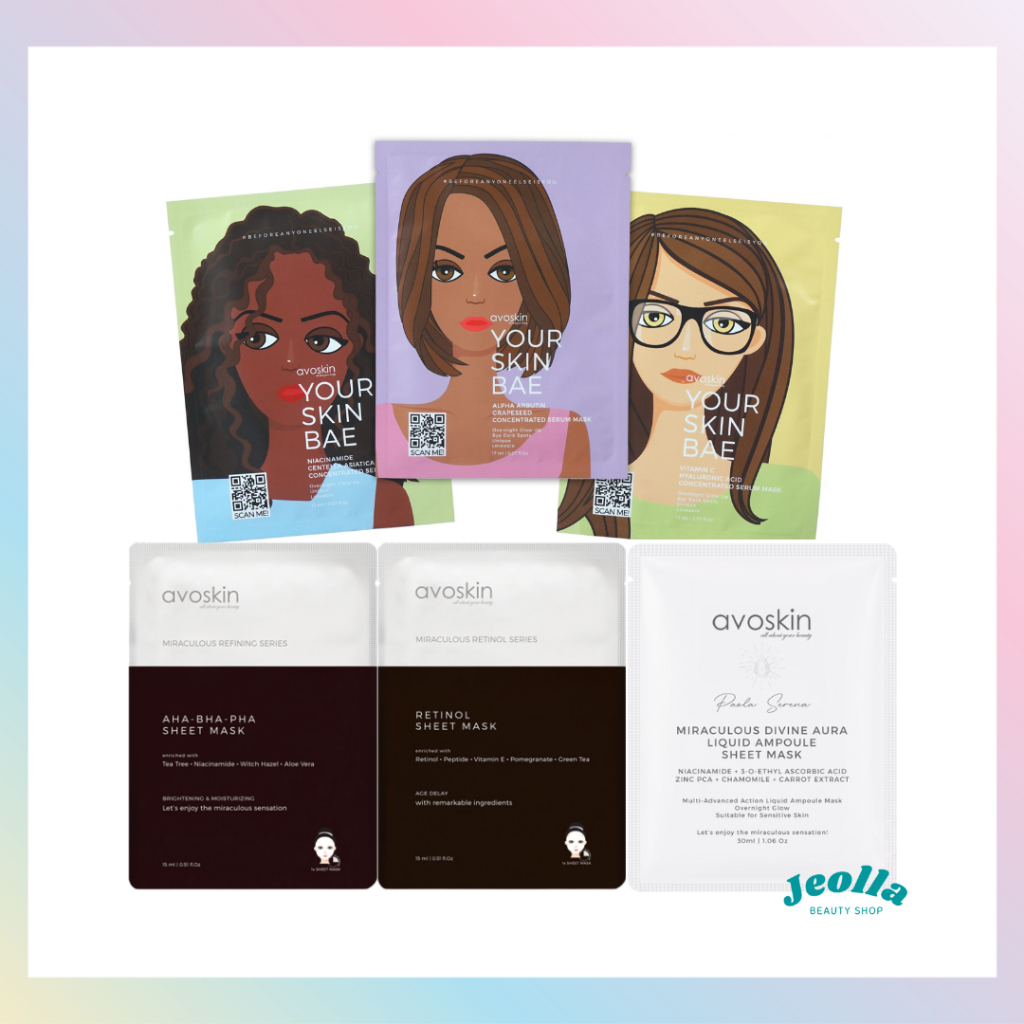 Jual AVOSKIN Sheet Mask 17ml (Your Skin Bae Niacinamide, Alpha Arbutin ...