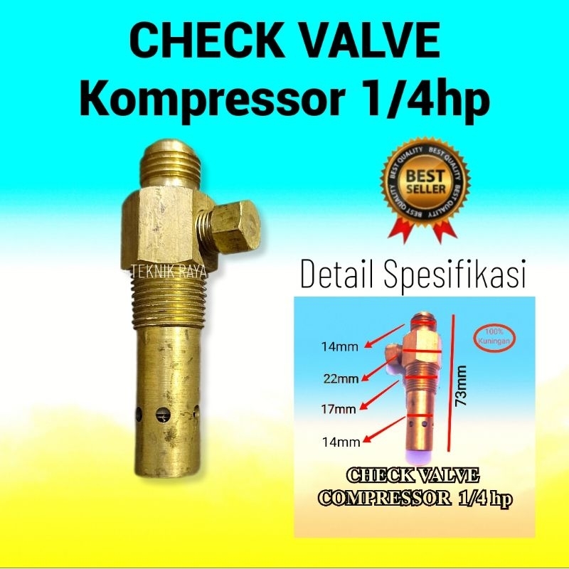Jual Check valve sparepart compressor angin 1/4 hp / nepel katup klep ...