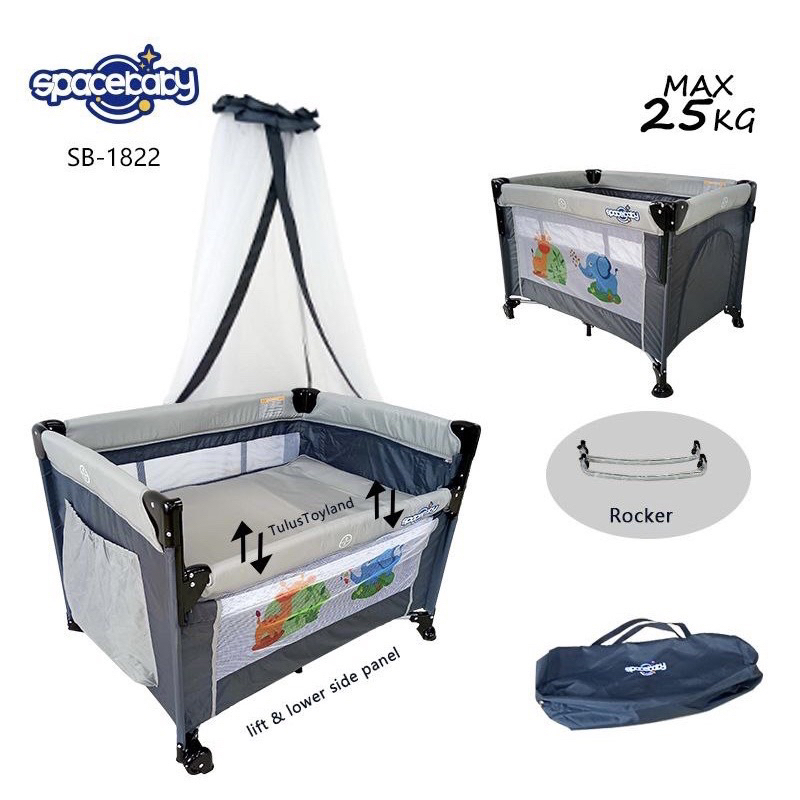 Jual BABY BED BOX TEMPAT TIDUR BAYI SPACEBABY SB-1822 / SB1822 SB1855 ...