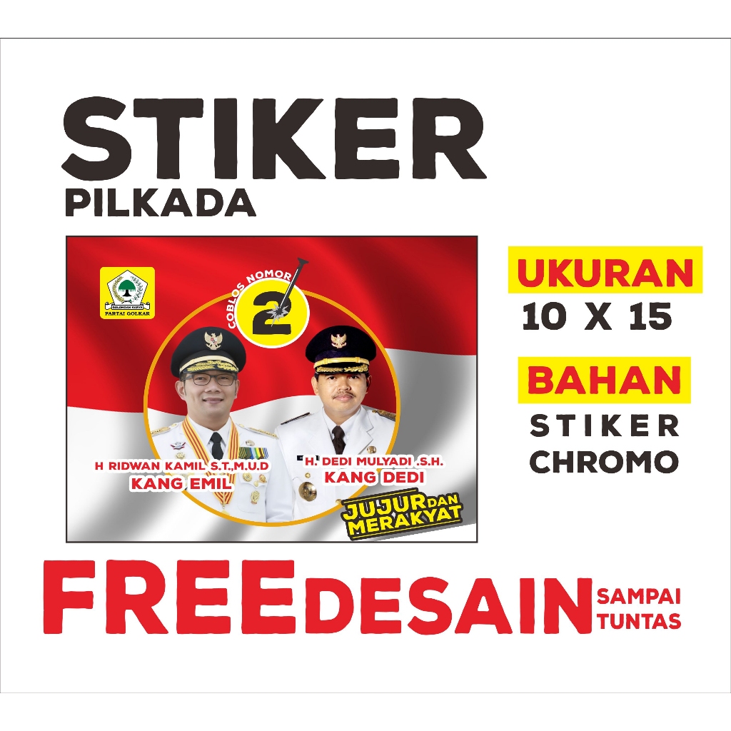 Jual STIKER BACALEG // PILKADA | Shopee Indonesia