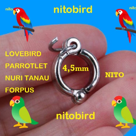 Jual ring borgol 4,5mm lovebird parrotlet nuri tanau forpus 0,45cm kuat aman ring borgol kaki ...