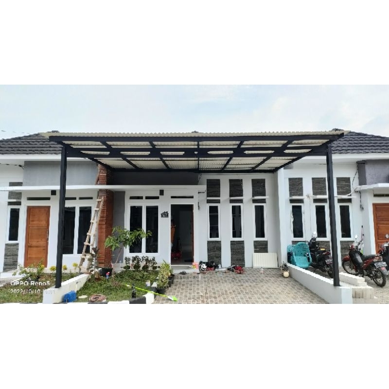 Jual kanopi baja ringan atap alderon RS/singel cet hitam | Shopee Indonesia