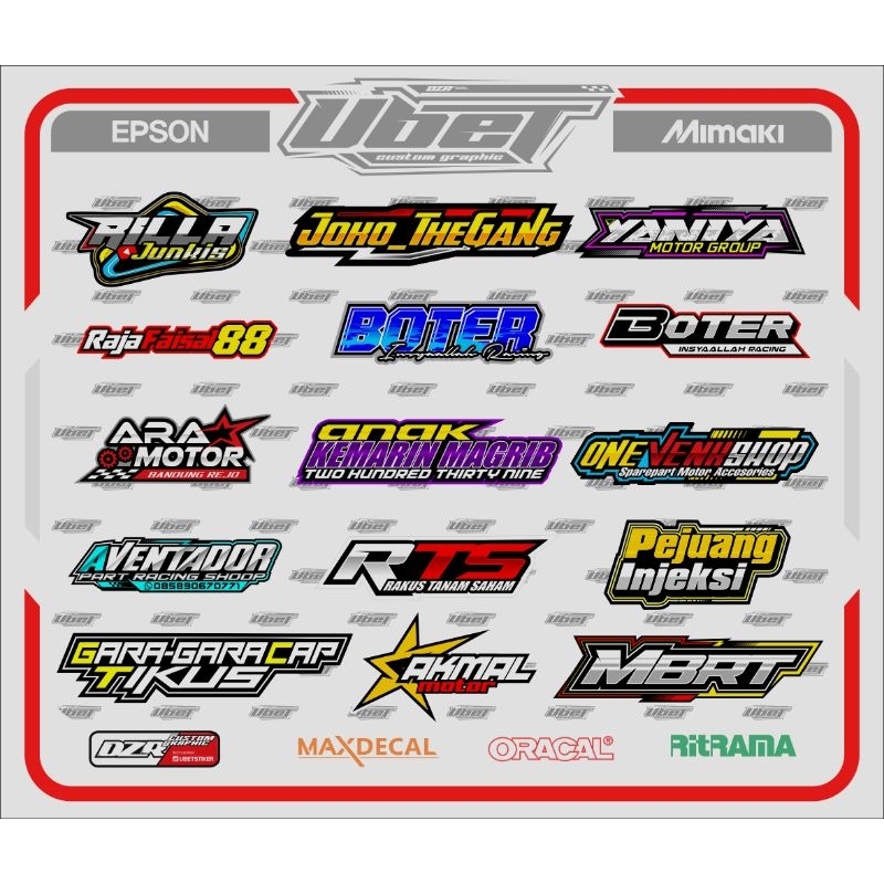 Jual STIKER PRINTING HOLOGRAM RACING NAMA BENGKEL KOMUNITAS DESAIN SUKA ...