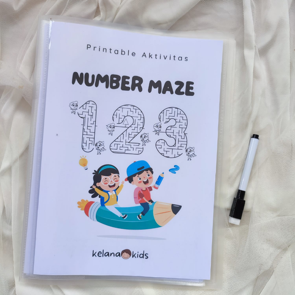Jual Buku Wipe Clean Worksheet Number Maze 10 Lembar Labirin Angka ...