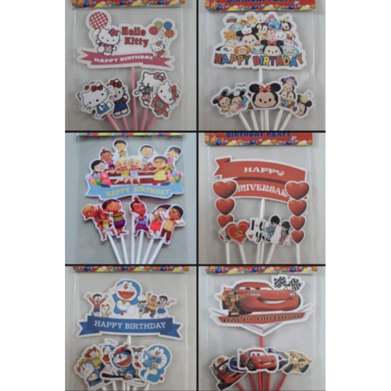 Jual Topper Cake/Topper Happy Birthday/Topper Karakter/Toper ulang ...