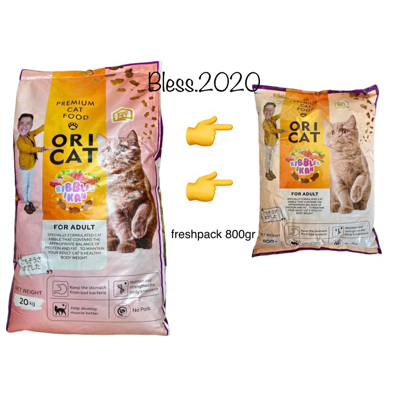 Jual Freshpack Ori cat Adult 800gr / Oricat Adult / Premium Cat Food ...