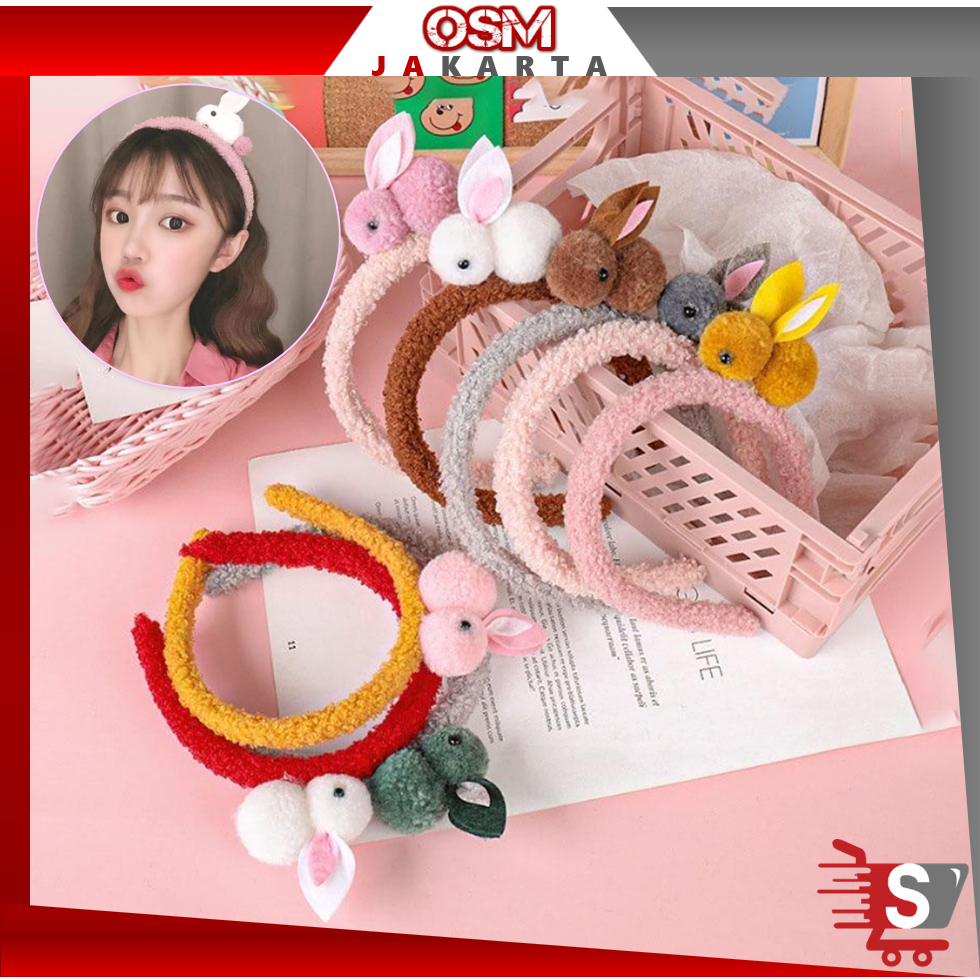 Jual OSM JKT F5884 Bando Korea Anak Perempuan Motif Kelinci Bulu Polos ...