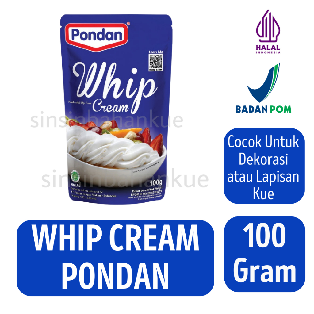 Jual Whip Cream Pondan [100 & 150 gram] | Shopee Indonesia