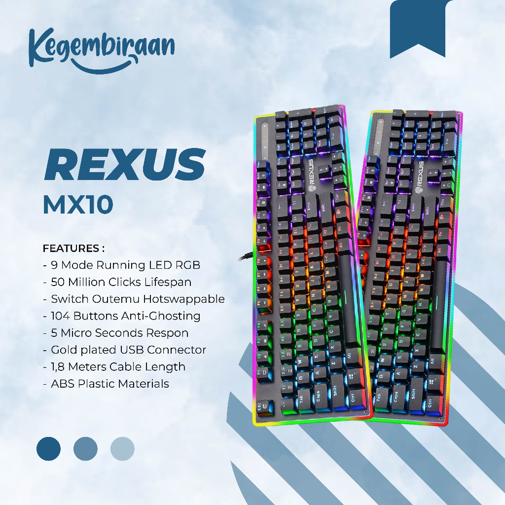 Jual Rexus MX10 Keyboard Gaming Mechanical Rexus Legionare RGB | Shopee ...