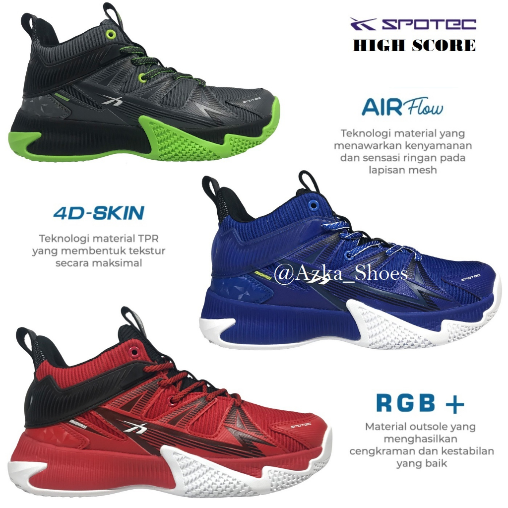 Jual SPOTEC HIGH SCORE - Sepatu Basket - Sepatu Olahraga - Sepatu ...