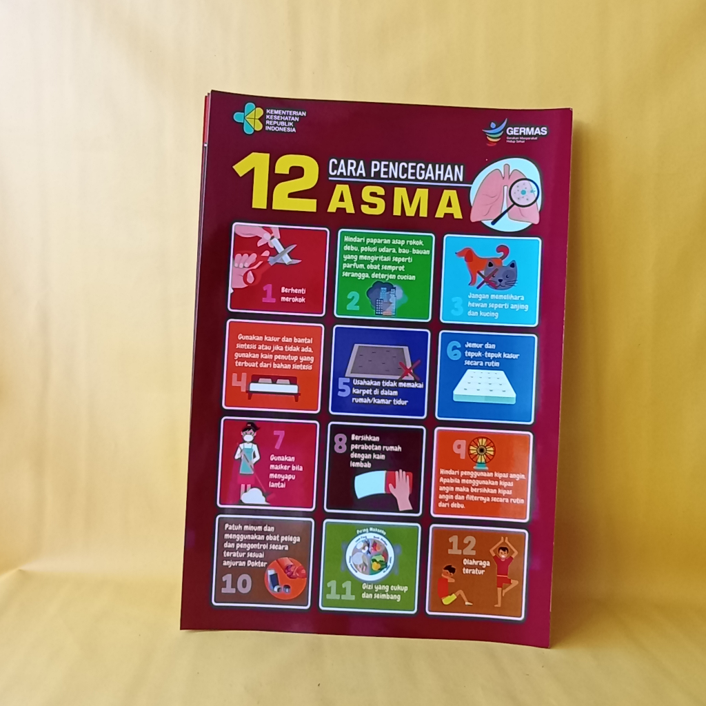 Jual Poster Penyakit | Poster Cara Pencegahan Asma | Poster Asma ...