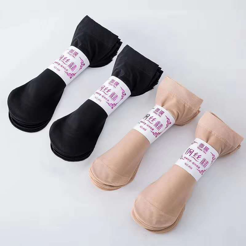 Jual [littlecrab] Kaos Kaki Stocking Pendek Warna Kulit dan Hitam Anti ...