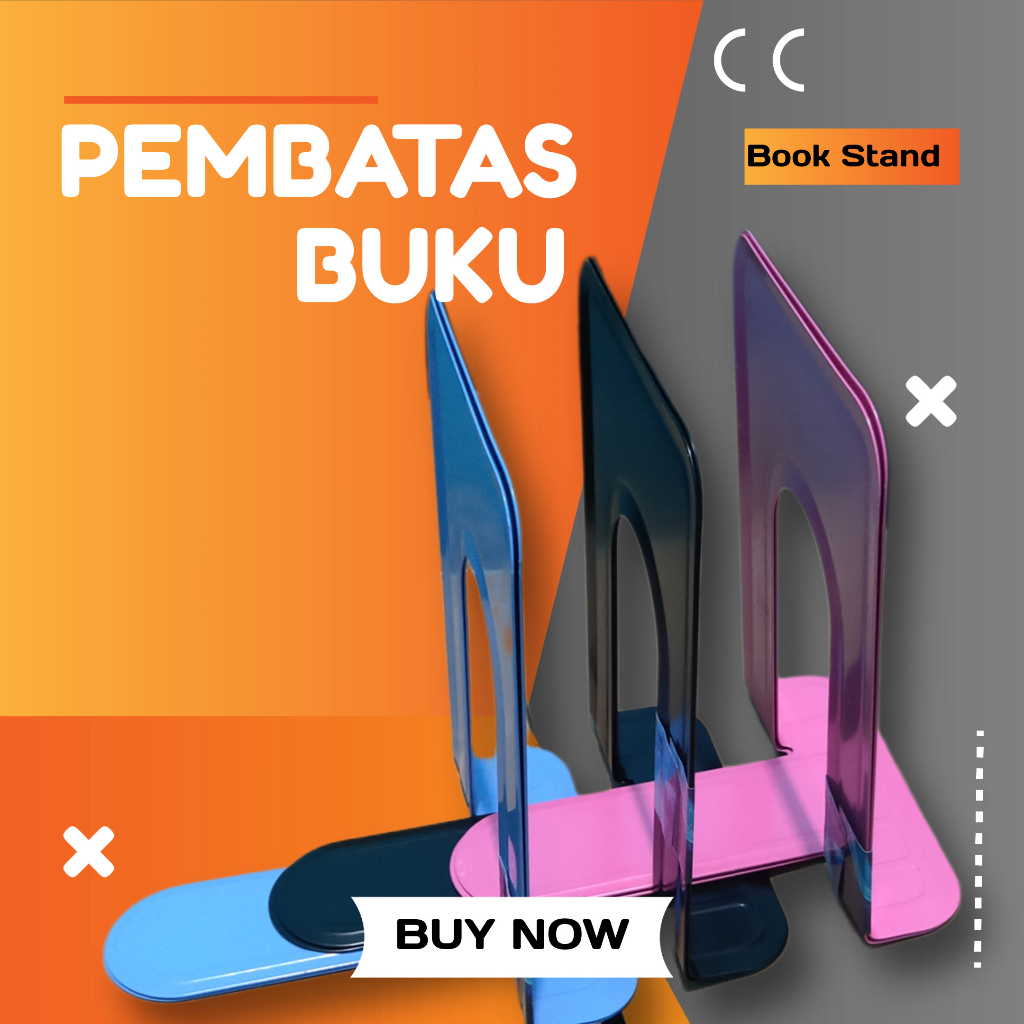 Jual PEMBATAS BUKU/BOOK END/BOOK STAND BESI | Shopee Indonesia