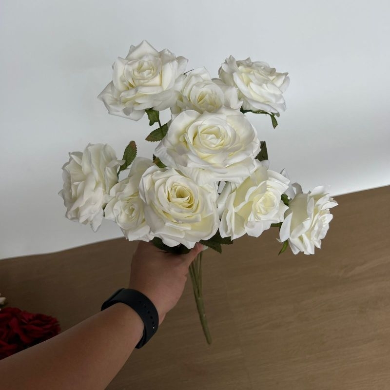 Jual [ 9 KUNTUM ] BIG PREMIUM ROSE DIAMOND GRADE A / BUNGA MAWAR PALSU ...