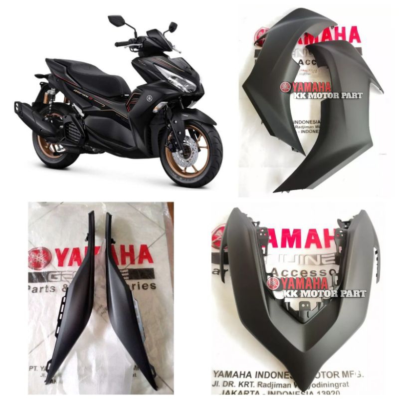 Jual PAKET BODY HALUS ALL NEW AEROX 155 CONNECTED ORIGINAL YAMAHA HITAM ...