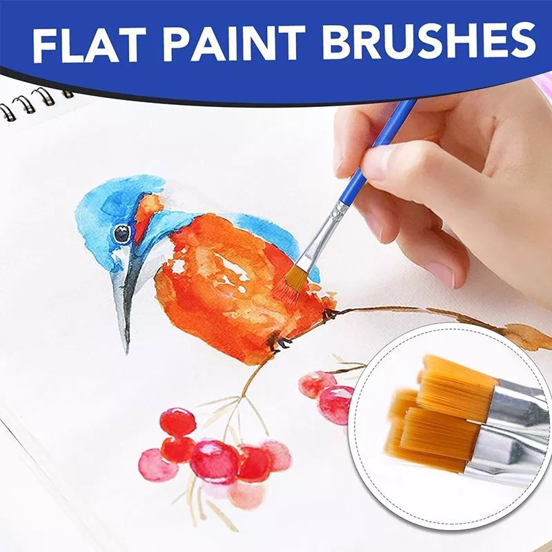 Jual Kuas Lukis flat tip, kuas runcing. Kuas nilon, paint brush ...