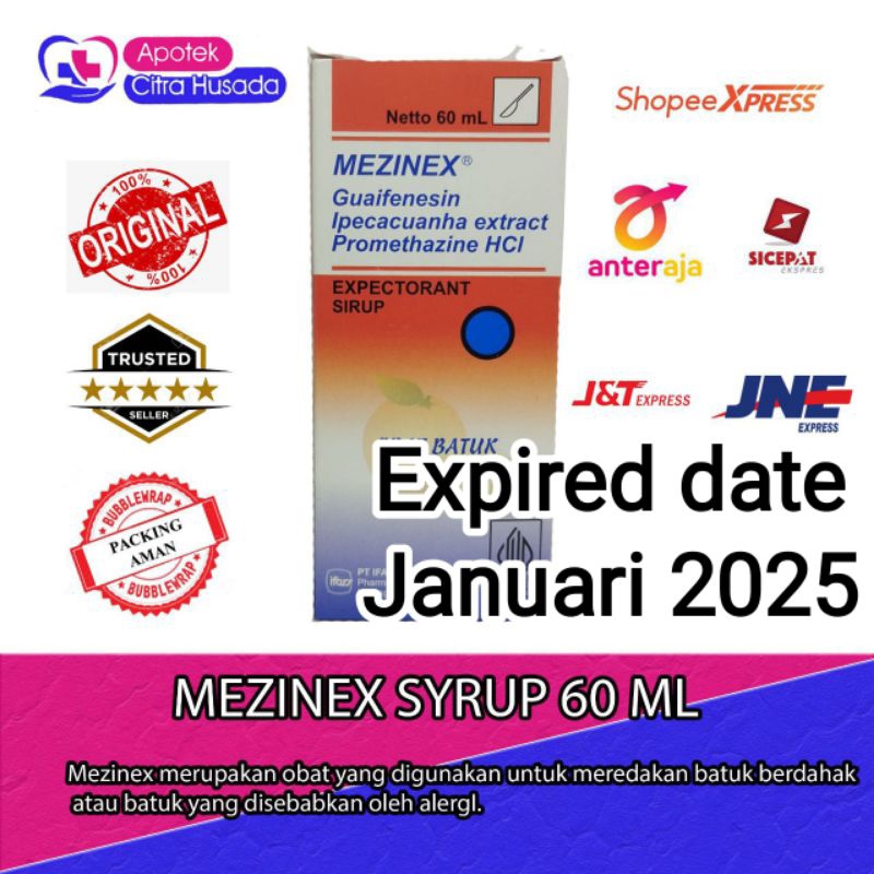 Jual MEZINEX SYRUP 60 ML MEZINEX EXPECTORANT SIRUP 60 ML OBAT BATUK ...