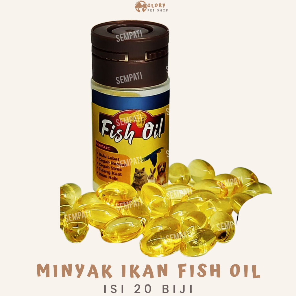 Jual MINYAK IKAN BOTOL ISI 20 BIJI BULU KUCING ANJING HAMSTER BURUNG ...