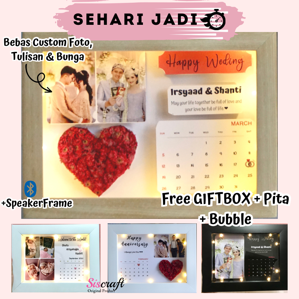 Jual Kalender Foto Frame dengan Bunga | Kado Ulang tahun | Kado ...