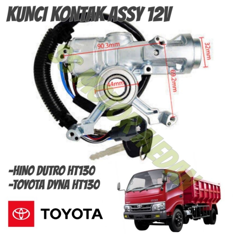 Jual KUNCI KONTAK ASSY IGNATION STATER SWITCH 12V HINO DUTRO HT130 ...