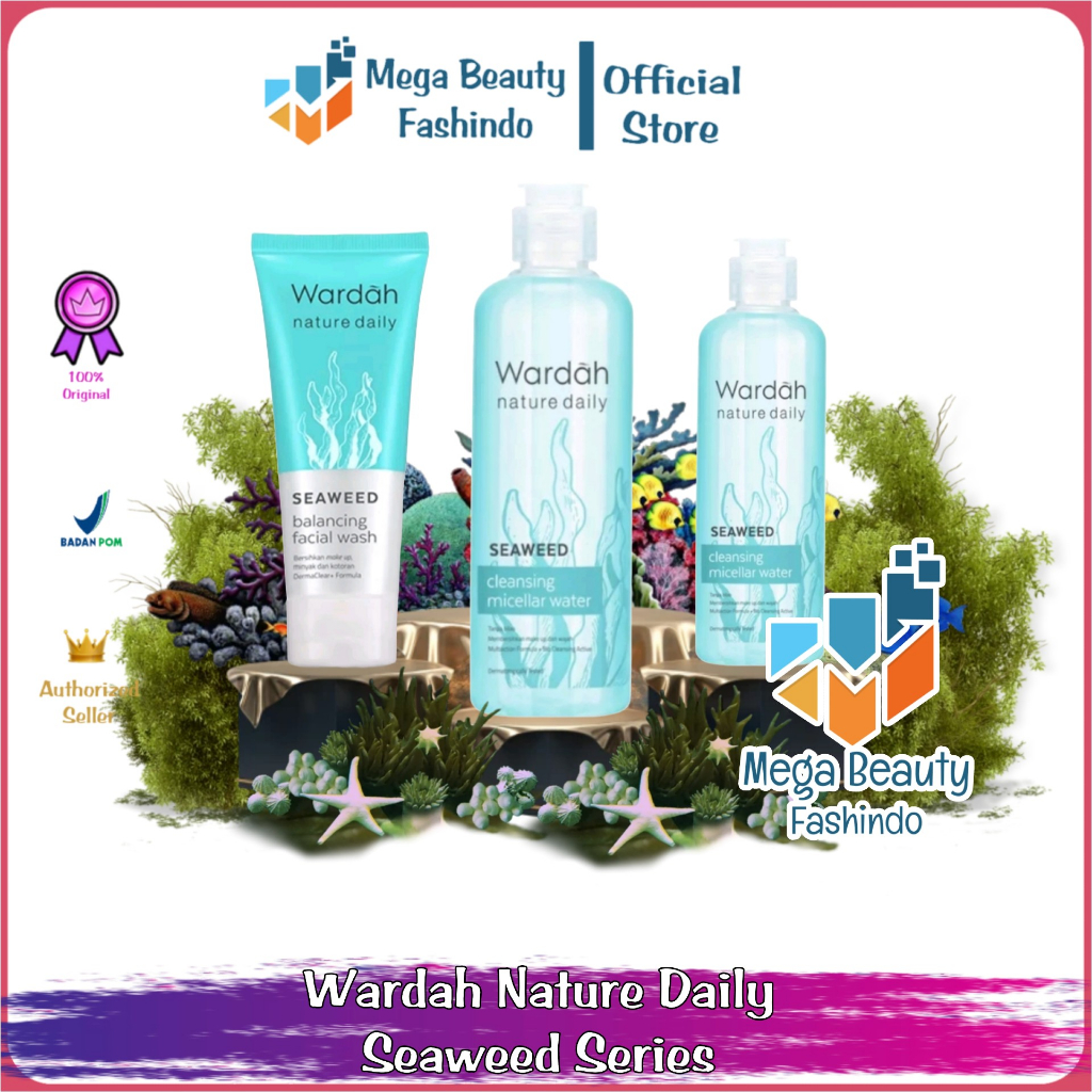 Jual Wardah Nature Daily Seaweed Series | Balancing Facial Wash | Scrub ...