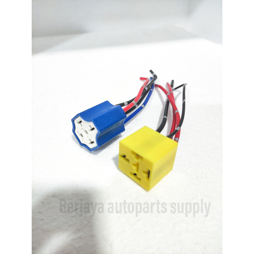 Jual SOKET RELAY SOCKET RELAY KERAMIK PLASTIK KAKI 4 + KABEL BINTIK ...