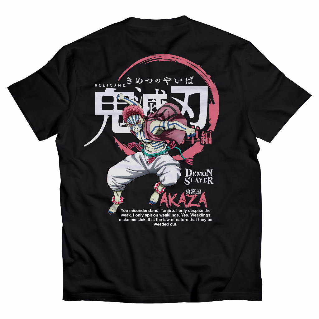 Jual AKAZA DEMON SLAYER 0018 - T-Shirt Anime - Kaos Anime - Cotton ...