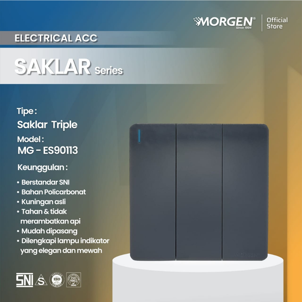 Jual Morgen MG-ES90113A IB SAKLAR TRIPLE ABU ABU Inbow Inbo / IB 3 ...