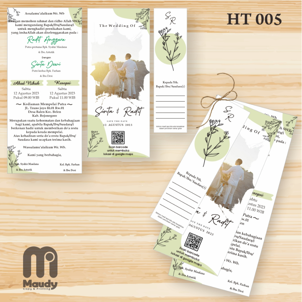 Jual Undangan hangtag/ undangan pernikahan / undangan/ undangan unik ...