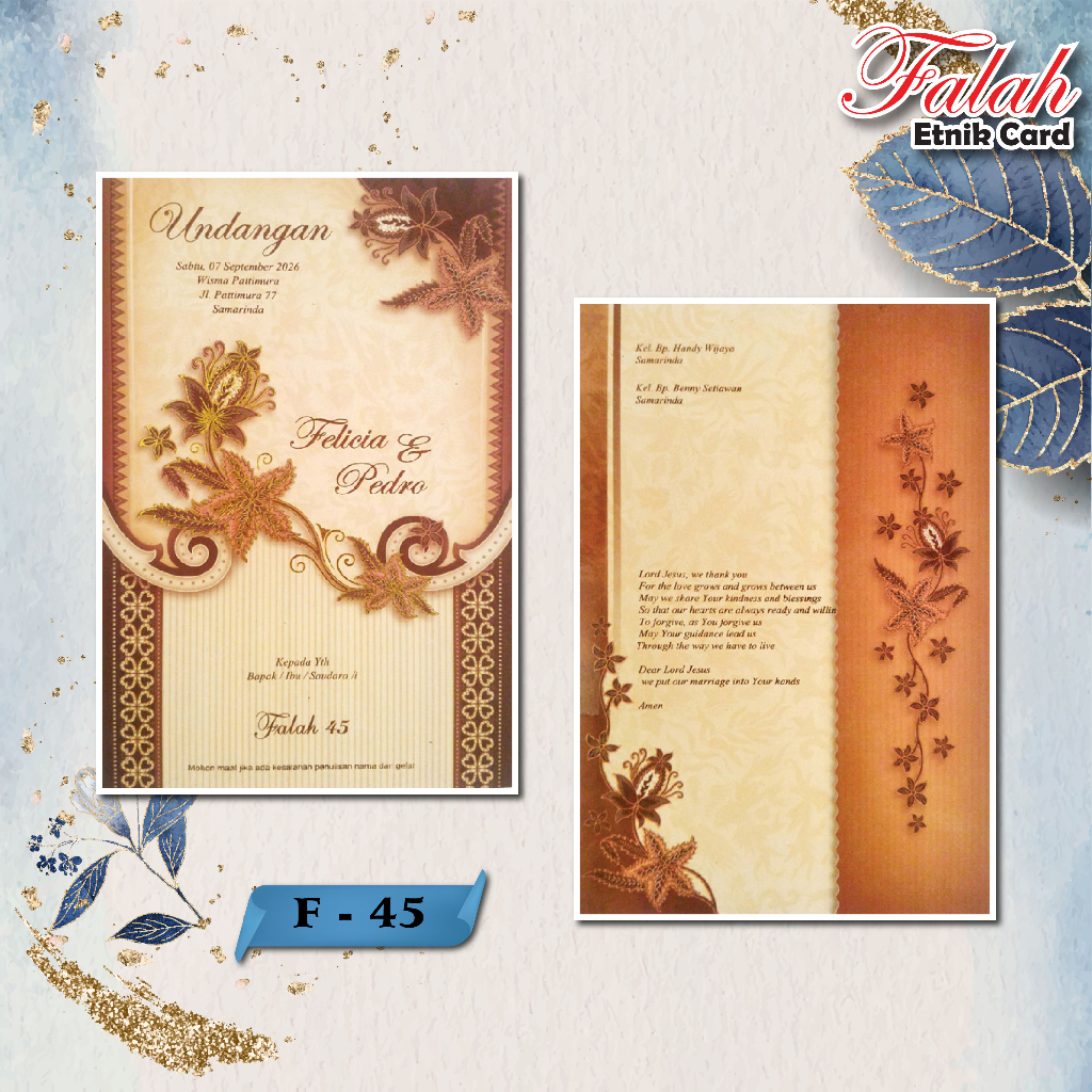 Jual Blanko Undangan Pernikahan Falah code F 45 wedding simple murah ...