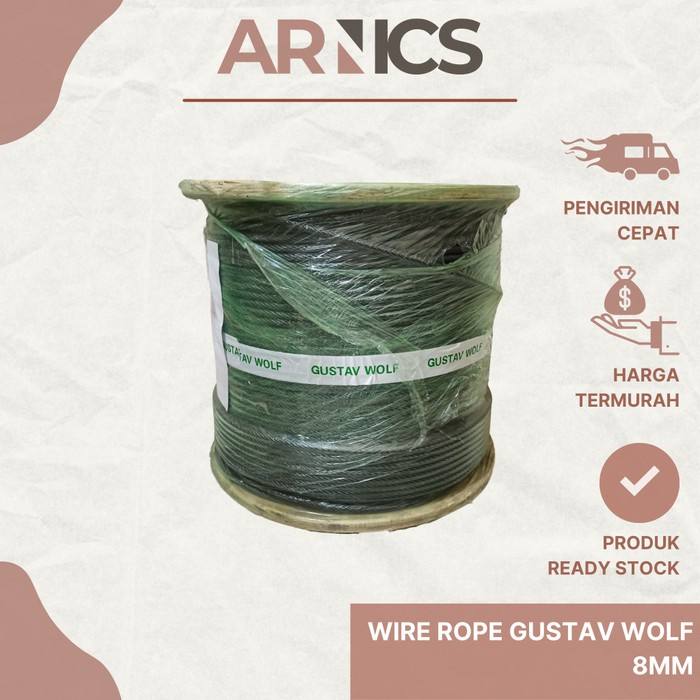 Jual Wire Rope Gustav Wolf 8mm / Seling Lift Elevator 8x19 | Shopee Indonesia