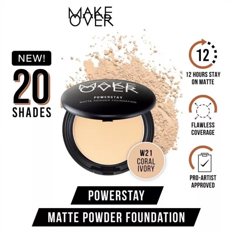 Jual MAKE OVER Powerstay Matte Powder Foundation- Makeover Bedak Padat ...