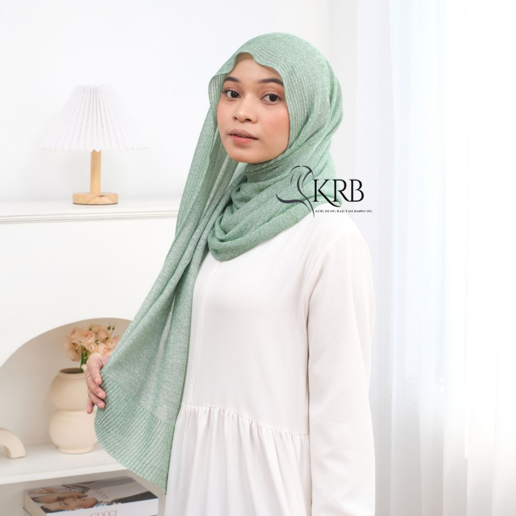 Jual KRB | Pashmina Gliter Rajut HIJAU MUDA - MINT TUA - WARDAH - SAGE ...