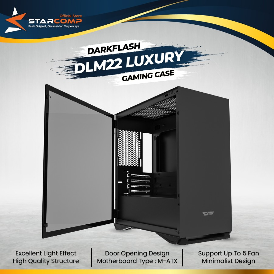 Jual Aigo DarkFlash DLM22 LUXURY Black mATX DLM 22 Gaming Casing ...