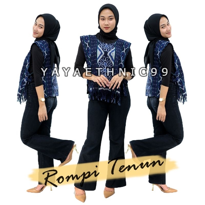 Jual [READY STOCK] Rompi tenun, outer tenun, rompi ethnic tenun ikat ...