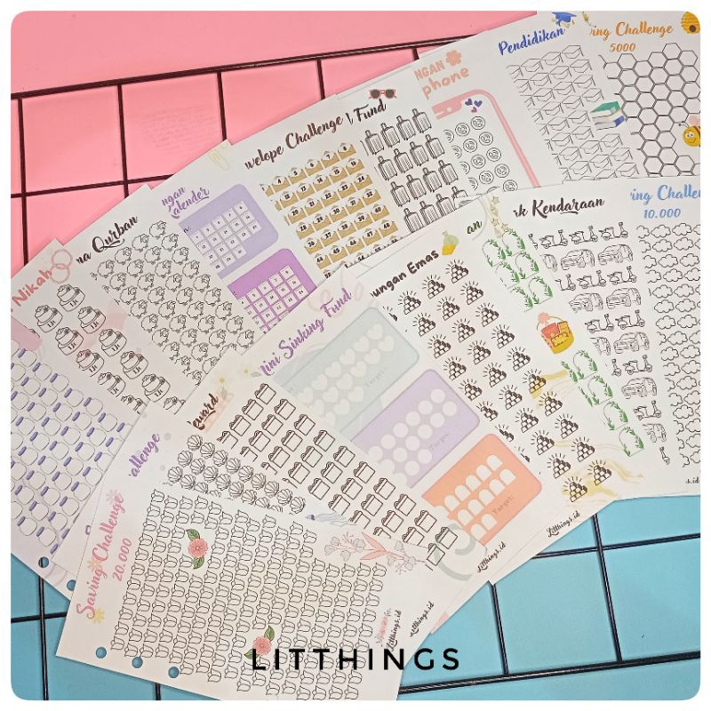 Jual Isi Binder A6 Kertas Menabung | Saving Challenge | Loose Leaf | Shopee Indonesia