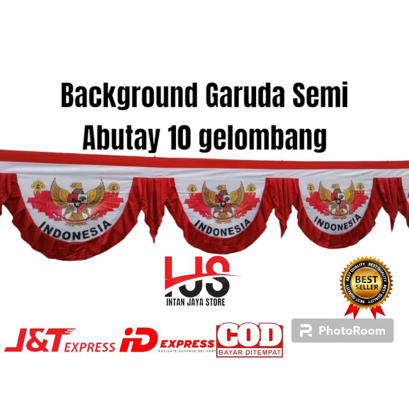 Jual Background garuda merah putih semi abutay 10 gelombang Cantik/Umbul umbul Gelombang ...