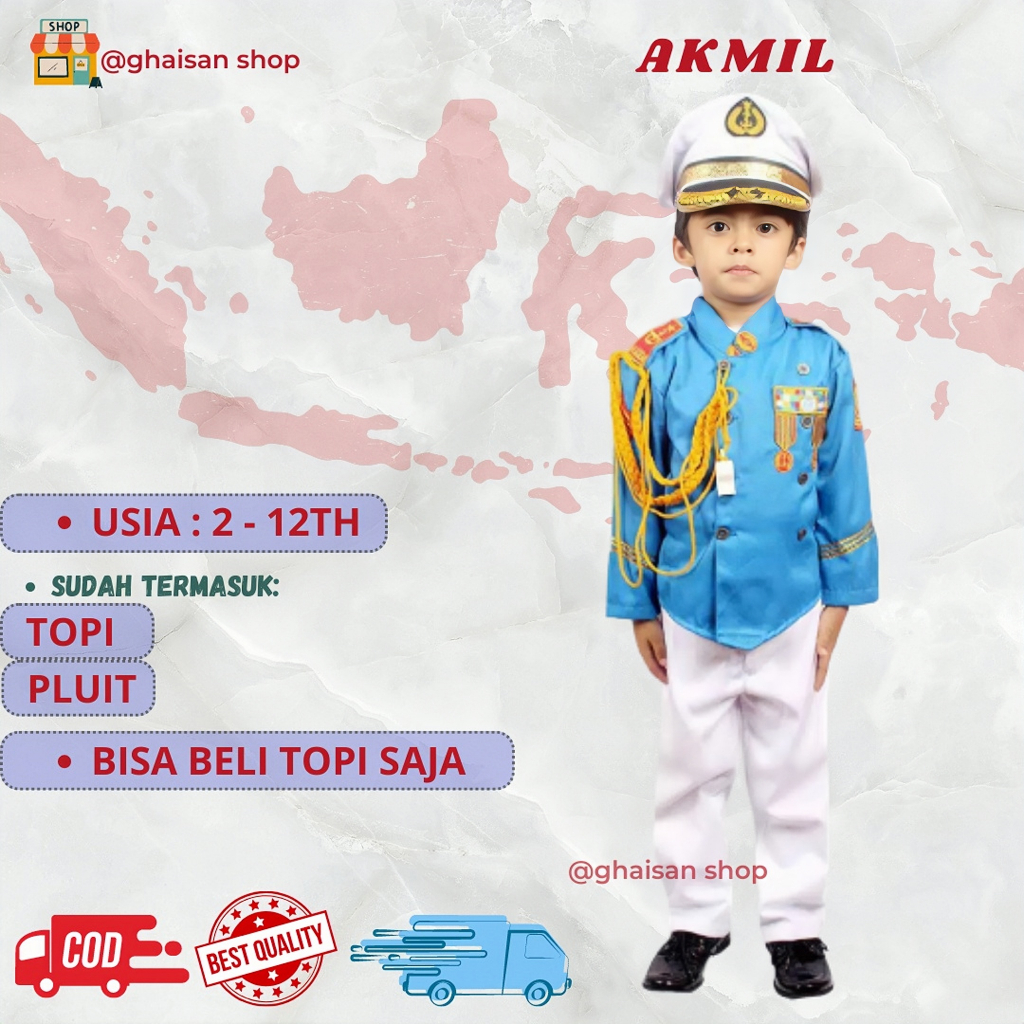 Jual Baju seragam profesi anak AKABRI kostum karnaval profesi AKABRI ...