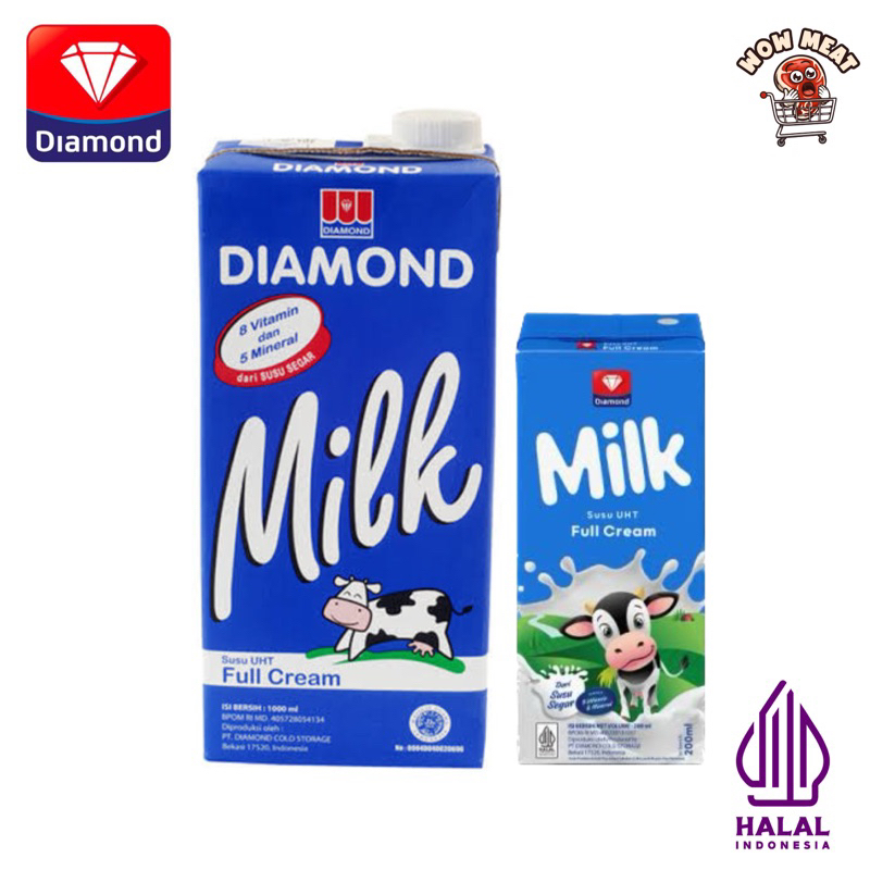 Jual Diamond Susu UHT Full Cream 1 Liter dan 200 Ml | Shopee Indonesia