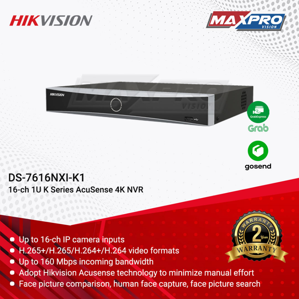 Jual DS-7616NXI-K1 - HIKVISION NVR 16CH ACCUSENSE 4K | Shopee Indonesia