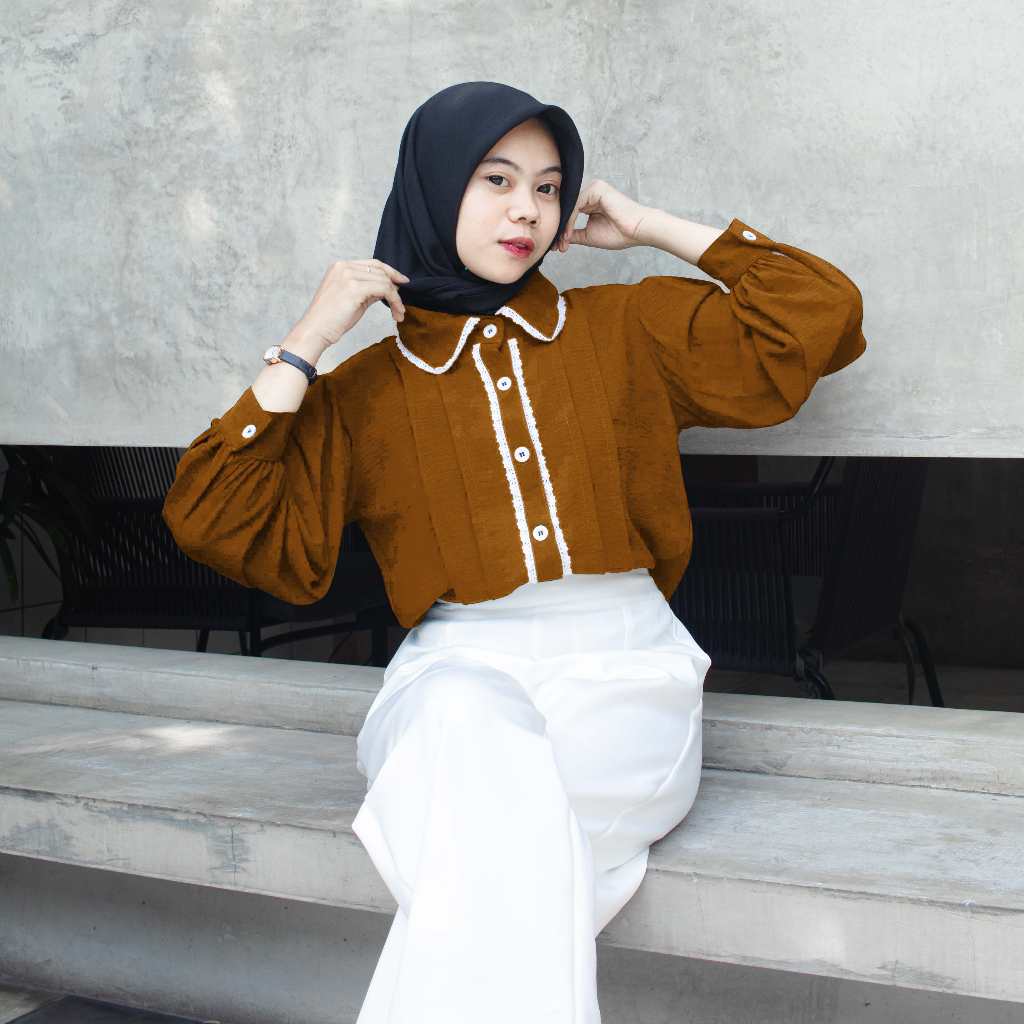 Jual MALIKA BLOUSE WANITA KEKINIAN | BLOUSE CRINKLE AIRFLOW BY YOUNIQ ...