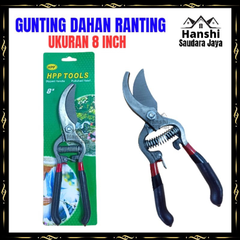 Jual Gunting Dahan Ranting Rumput Bunga Tanaman 8 Inch / HPP Pruning ...