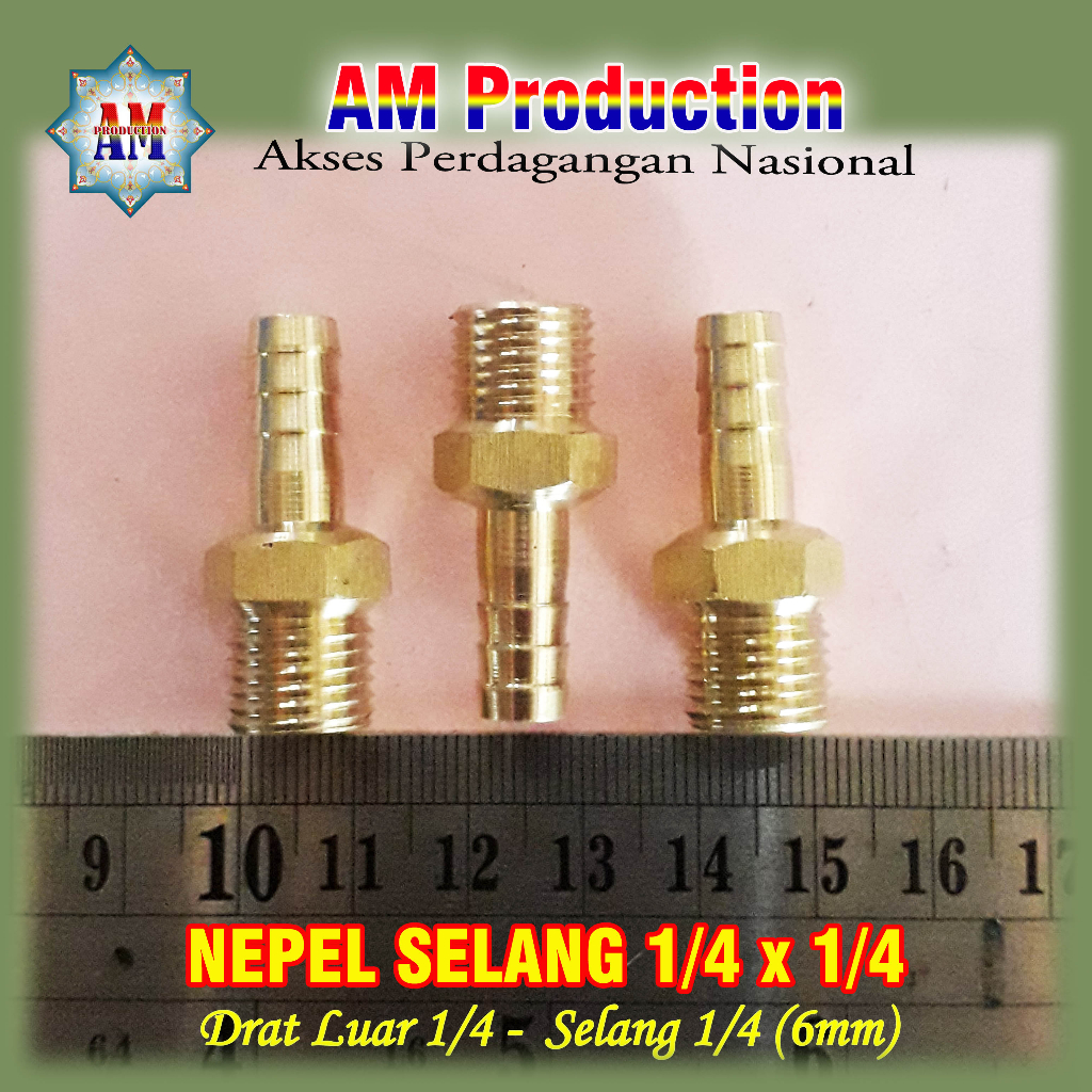Jual Nepel Selang 1/4x1/4 Sambungan Mesin ke Selang | Shopee Indonesia