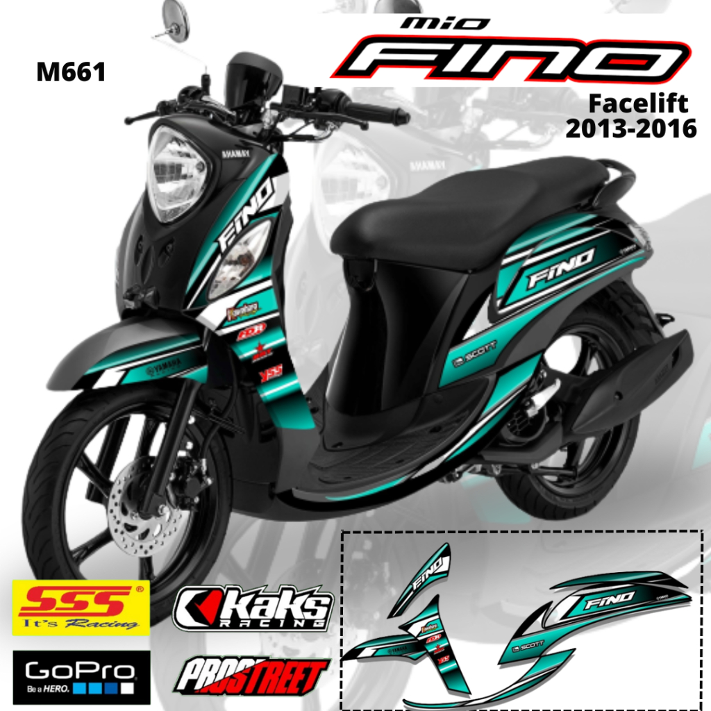 Jual Lis Stiker Striping Yamaha Mio Fino M661 Tahun 2013 2014 2015 2016 ...