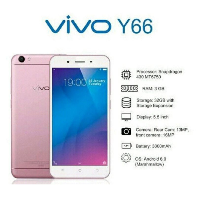 Jual Hp Second Termurah Vivo Y66 Ram 3GB Internal 32GB Original ...