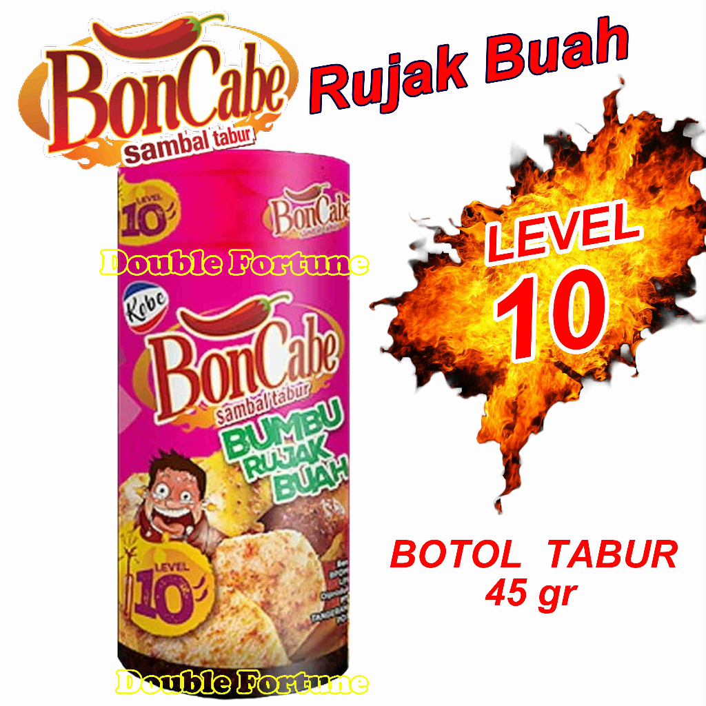 Jual BON CABE BUMBU RUJAK BUAH LEVEL 10 45gr KOBE BOTOL TABUR. | Shopee ...