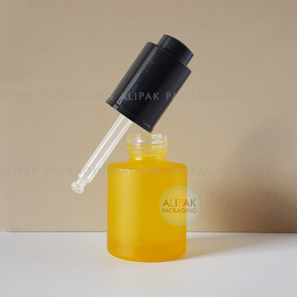 Jual BOTOL PIPET PUMP 20ML KUNING FROSTED DOF BAHU DATAR PUMP HITAM ...