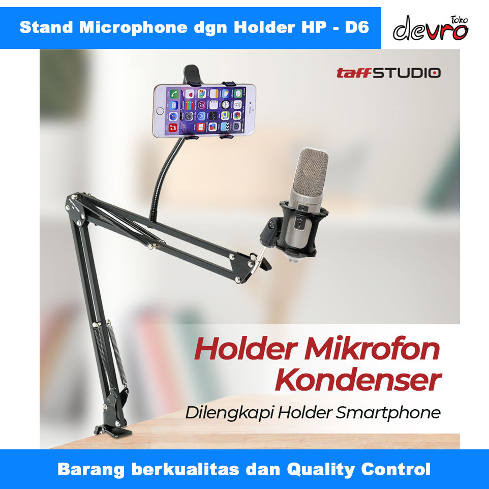 Jual Condenser Microphone Stand Holder 360 Lazypod Clamp Professional ...