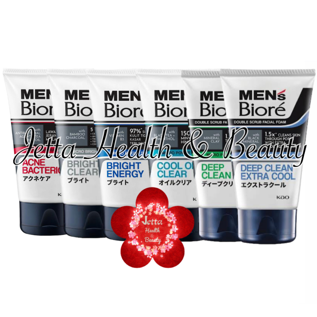 Jual Mens Biore Facial Foam Double Scrub Facial Wash 100g | Shopee ...